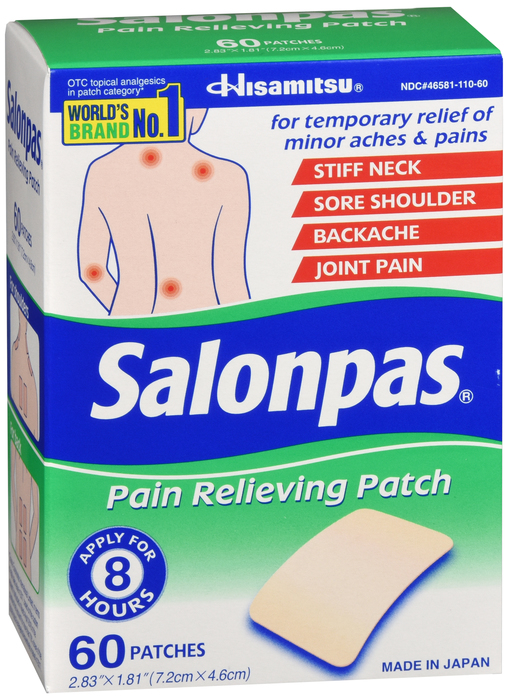 Salonpas Pain Relieving Patch - 60 Patches CASE OF 36 By Emerson H