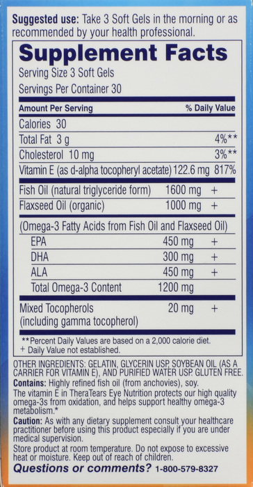 TheraTears Eye Nutrition Omega-3 1200 mg Soft Gels 90 EA