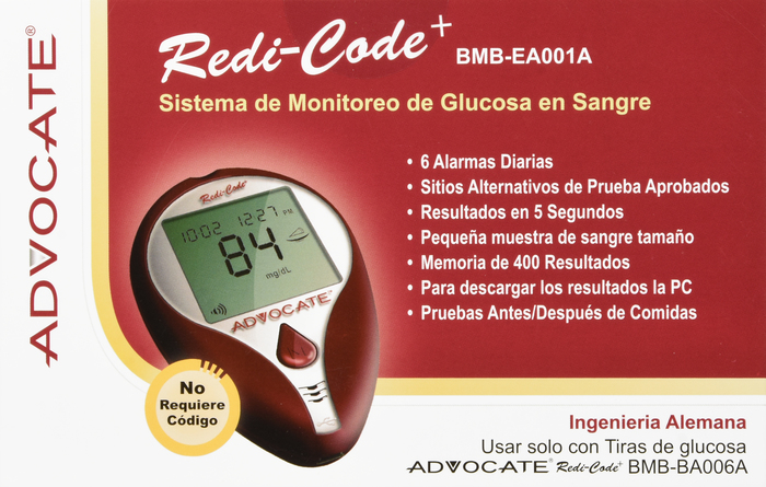 Advocate Redi-Code Plus Non-Speaking Blood Glucose Meter DS by Pharma ...