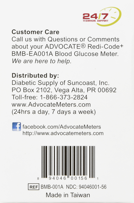 Advocate Redi-Code Plus Non-Speaking Blood Glucose Meter DS by Pharma ...