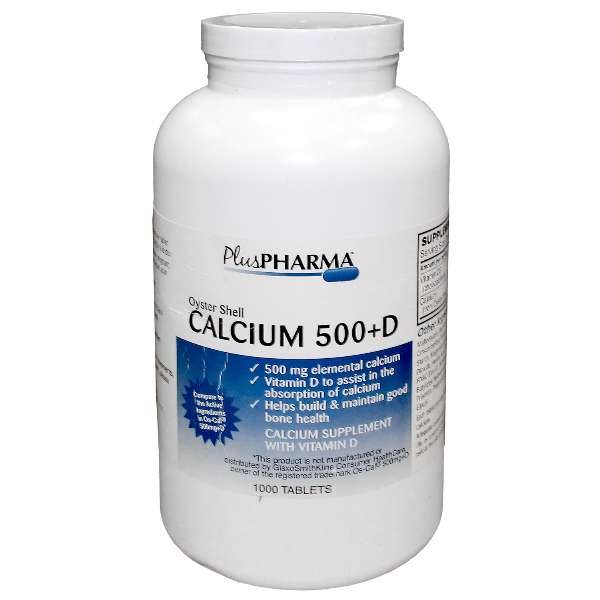 Oyster Shell 500 Mg-D 200 Tab 1000 By Plus Pharma(Gemini) Gen Osca