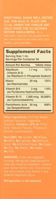 Sundown Naturals Vitamin B Complex B12 Sublingual 2 oz