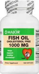 Fish Oil 1000mg Capsule 100 Count Major