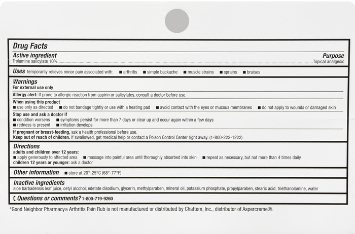 GNP Arthricream 10 % Cream 3 oz Trolamine mfg by Perrigo
