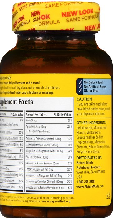Multivit Mens Tablet 90 Count Nature Made