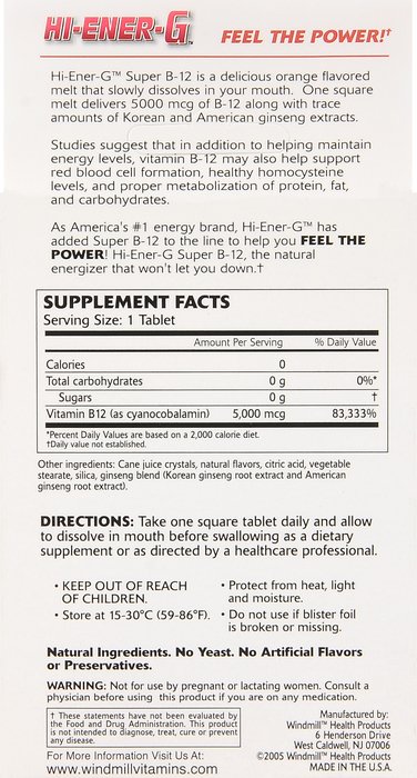 Hi-Ener-G Sup 30 By Windmill Health Products