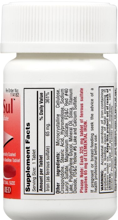 Ferrous Sulfate 325mg Tab 100 Count Maj