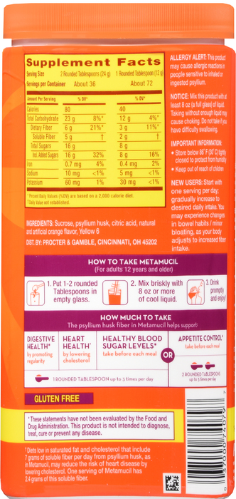 Metamucil Warning Label