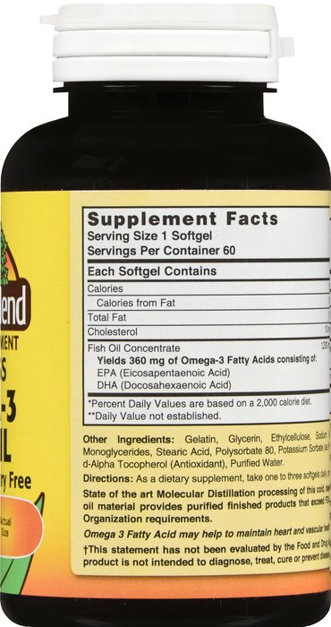 Fish Oil 1200mg Sgc 60 Count Nature's Blend