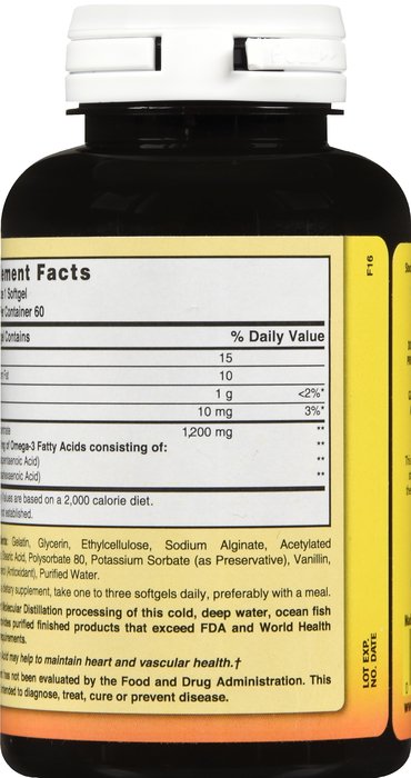 Fish Oil 1200mg Sgc 60 Count Nature's Blend