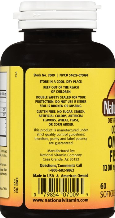 Fish Oil 1200mg Sgc 60 Count Nature's Blend
