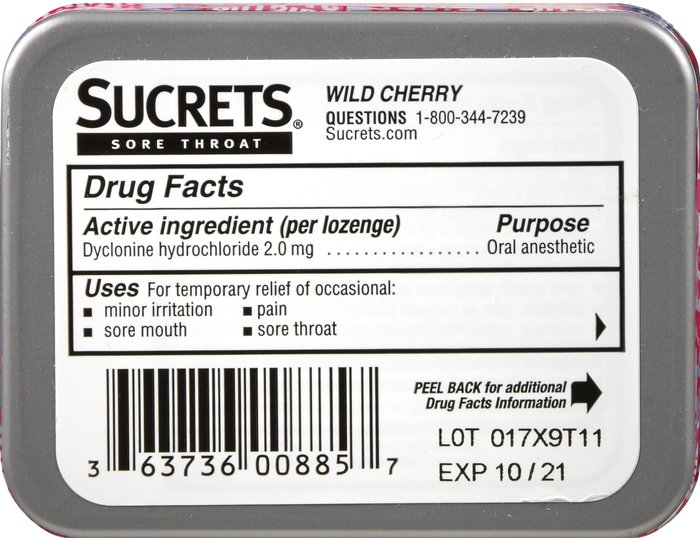 Sucrets Sore Throat Lozenges Cherry Box 18Ct By Medtech