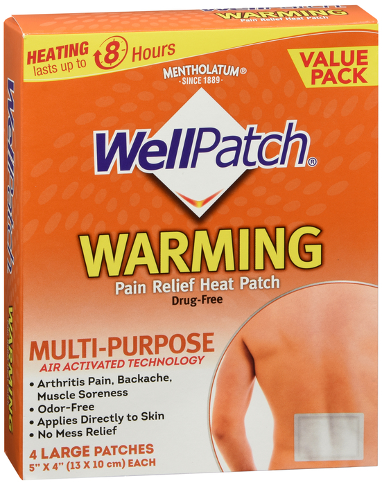 Wellpatch Pain Patches Multi-Purpose Warm 4Ct by Mehtholatum