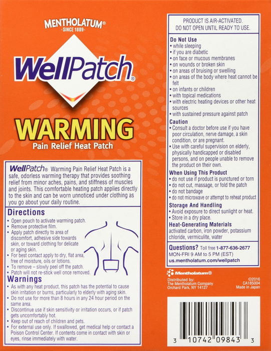 Wellpatch Pain Patches Multi-Purpose Warm 4Ct by Mehtholatum