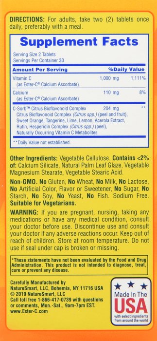 Ester-C 500mg Tablet 60 Count By Nature's Bounty