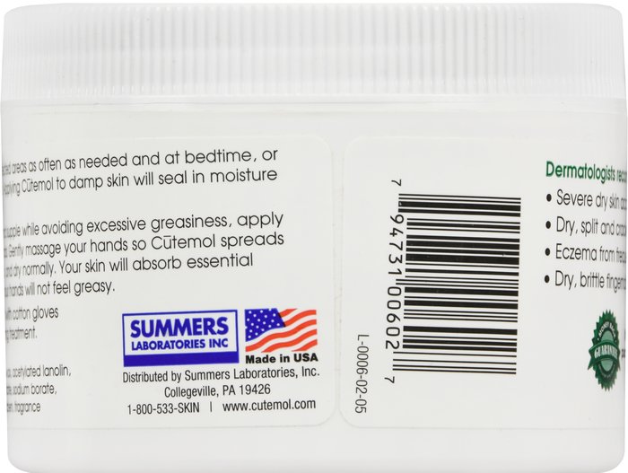 Cutemol Emollient Cream 8 oz By Summers Laboratories