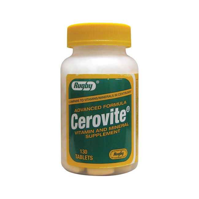 Cerovite Advanced Formula - 130 Tabs By Rugby Major Pharma One Cas