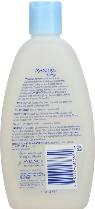 Aveeno Baby Wash/Shampoo 8 Oz B By J&J Consumer