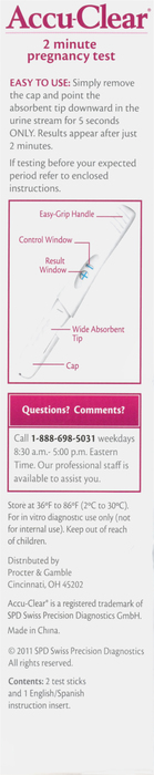 Accu-Clear Early Pregnancy 2 Tests