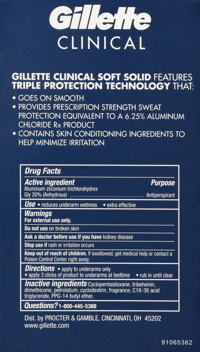 Case of 12-Gillette Clinical Anti-Perspirant/Deodorant Ultimate Fresh 1 ...