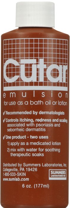 Cutar Emulsion Coal Tar Solution 6 oz By Summers Laboratories