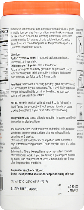 GNP Smooth Texture Fiber Powder Orange 48 Servings 20.3oz