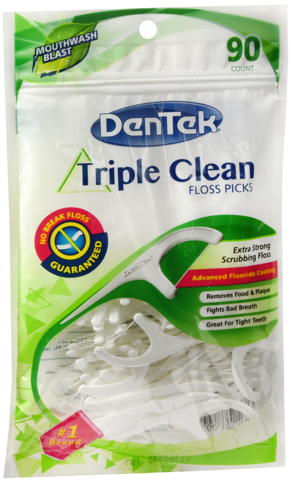 Case of 72-Dentek Floss Picks Mint 90 By Medtech USA