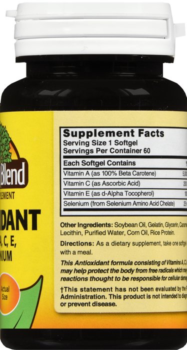 Antioxidant A/C/E Softgel 60 Count Nature's Blend By National Vita