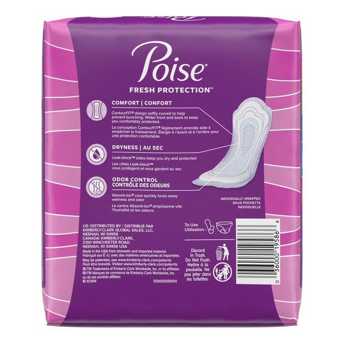 Poise Regular Length Moderate Absorbency Pads 6X20Ct