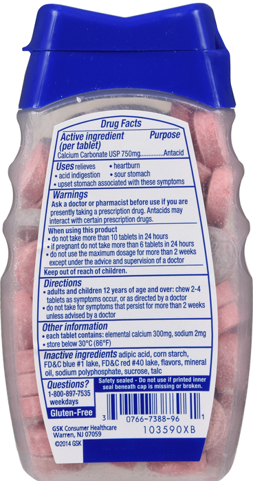 Pack of 12-Tums Extra Strength Assorted Berries Chewable Tablets 96ct