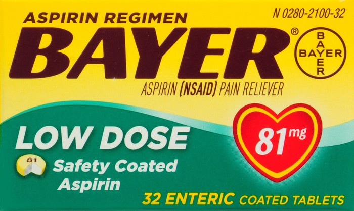 Bayer Low Dose Safety Coated Aspirin Regimen 81 mg (NSAID) Pain ...