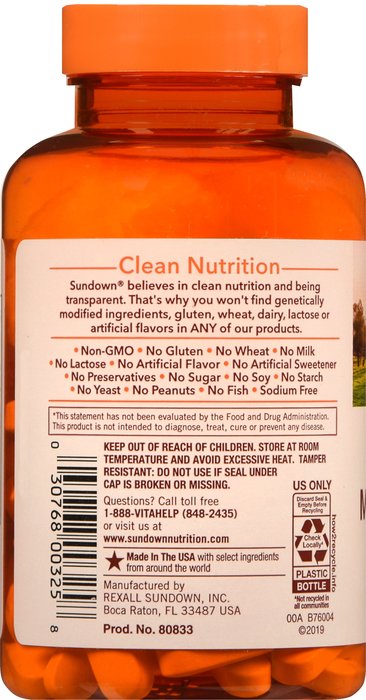 Calcium/Mag/Zinc Caplet 100 Count Sundwn By Nature's Bounty