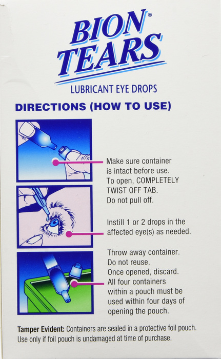 Bion Tears Lubricant Single Use Eye Drops - 28 x.4ml Vial by Alcon Lab