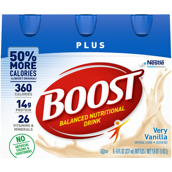 Boost Plus Ready to use Vanilla Retail 4X6X8 oz by Nestle