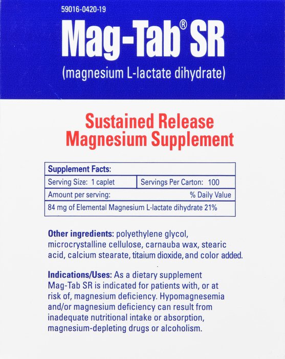 Mag-Tab-Sr Tablet 100 Count Niche Ud