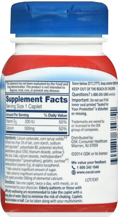 Os-Cal 500+D Caplet 75Ct