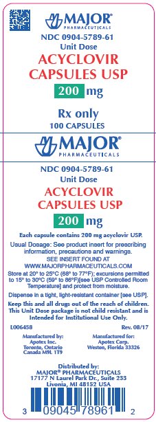 Rx Item-Acyclovir 200MG Gen Zovirax 100 Cap UD by Major Phar