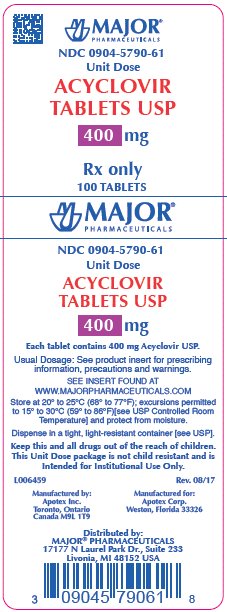 Rx Item-Acyclovir 400Mg Gen Zovrax Unit Dose Tab 100 By Major Pharma