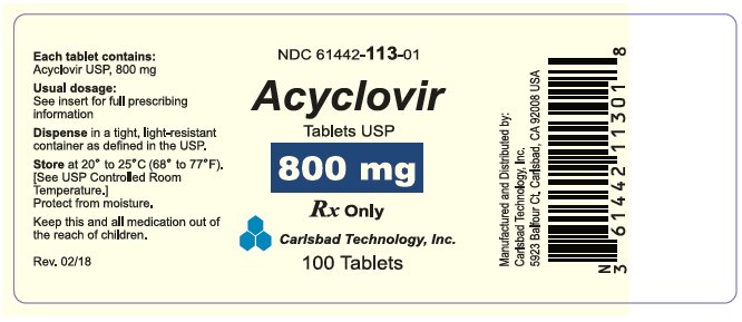 Rx Item-Acyclovir 800Mg Gen Zovirax Tab 100 By Carlsbad Technology