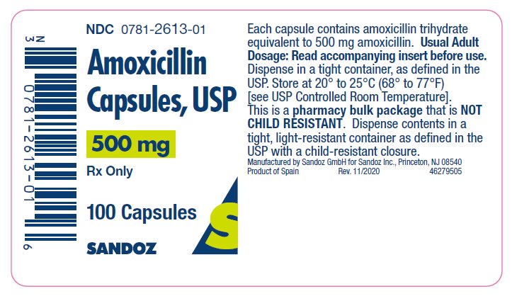 Rx Item-Amoxicillin 500mg Cap 100 By Sandoz Pharma Gen Amoxil