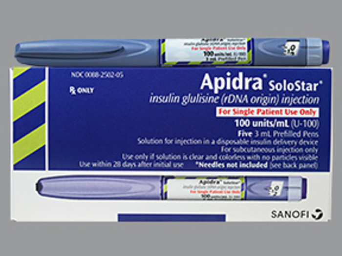 Rx Item-Apidra Pen insulin glulisine Sq 100U/ml Solo Star5X3ml by ...