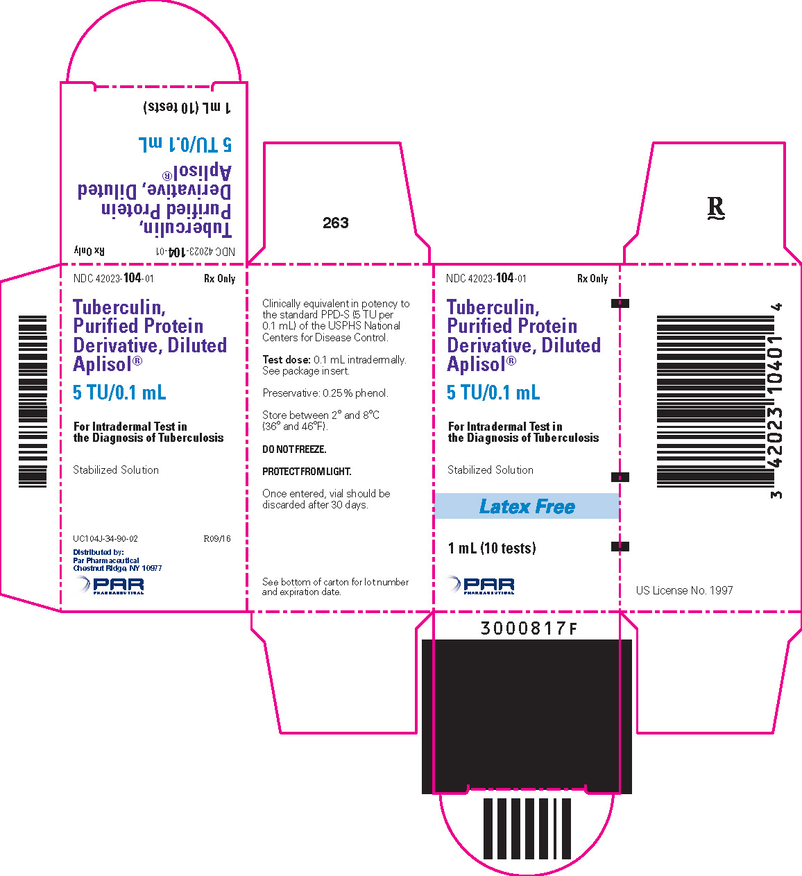 Rx Item-Aplisol tuberculin,purif.prot.deriv 5TU 10TEST 1 M