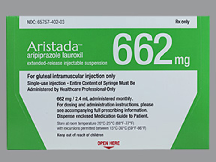 Rx Item-Aristada 662mg aripiprazole lauroxil 2.4 Syg 2.4ml by Alkermes