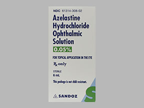 Rx Item-Azelastine Op 0.05% Drops 6ml By Sandoz Falcon Pharma Gen Optivar