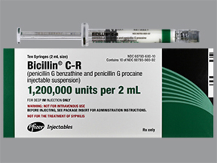 Rx Item-Bicillin CR 1.2Mm 2 ml Syg 10X2ml by Pfizer Pharma Exp 9/23