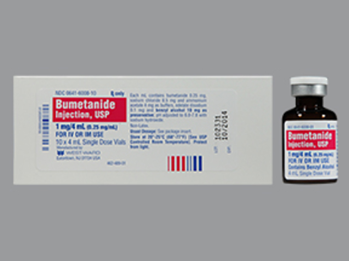 Rx Item-Bumetanide 0.25Mg/Ml Vial 10X4Ml By Westward Pharma Gen Bumex