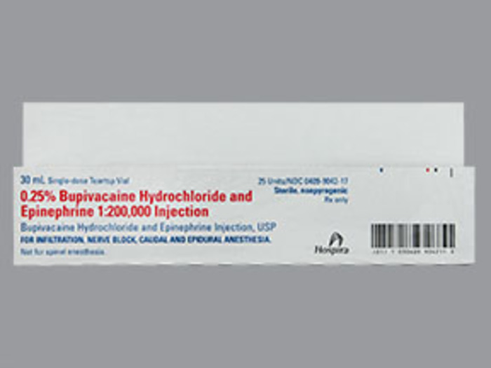 Rx Item-Bupivacaine Hcl-Epinephrine Pf 0.25%-1:200K Sdv Vial 25X30Ml By ...