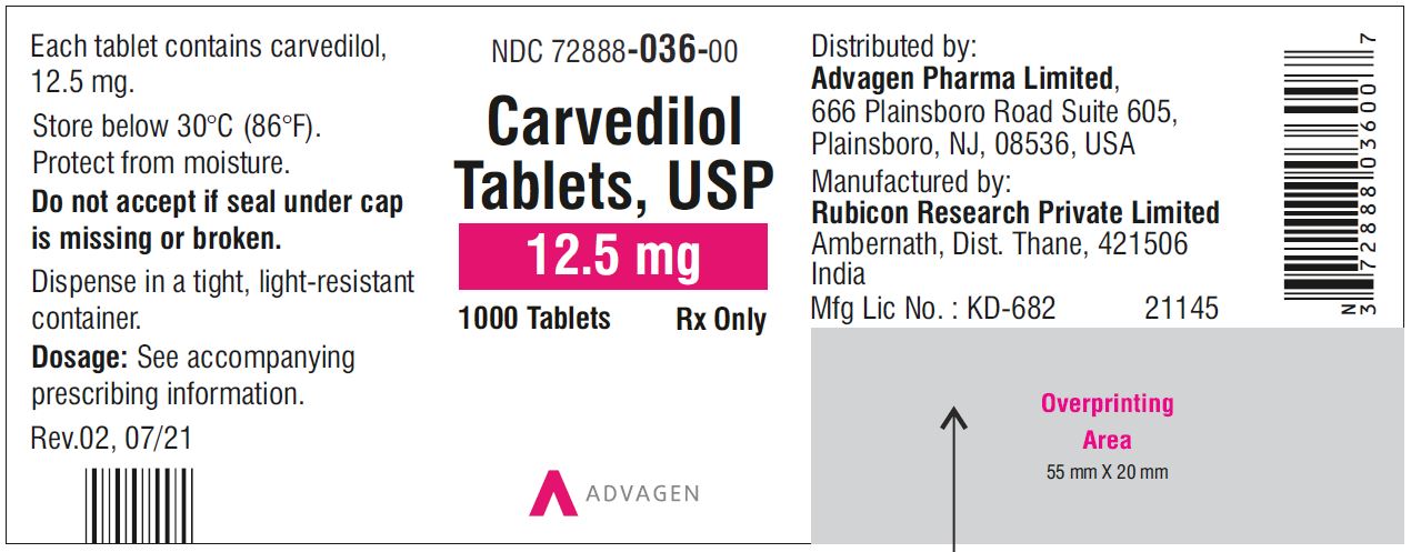 Rx Item-Carvedilol 12 5mg Tab 1000 By Advagen Pharma Gen Coreg
