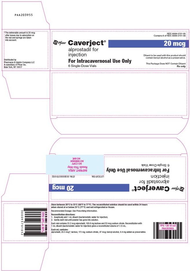 Rx Item-Caverject Alprostadil 20mcg Vial 6 By Pfizer Pharma