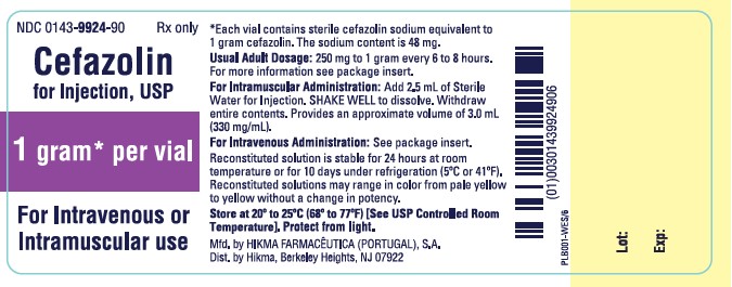 Rx Item-Cefazolin 1 gm Vial One By Hikma (Westward) Pharma Gen Ancef Kefzol